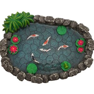 GlitZGlam KOI Miniature Pond - Koi Pond for a Fairy Garden. A Miniature Pond for a Miniature Fairy Garden and Enchanted Garden Accessories