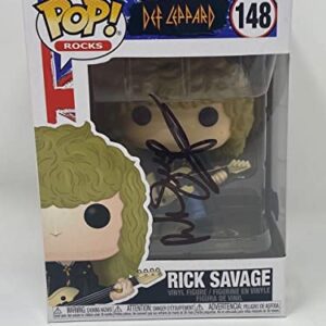 Rick Savage Signed Autographed Def Leppard Funko Pop Rocks Figure Beckett COA