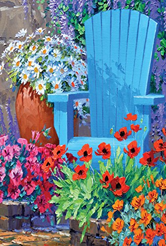 Toland Home Garden 119993 Adirondack Arrangement Spring Garden Flag, 12x18 Inch, Double Sided for Outdoor Summer House Yard Decoration