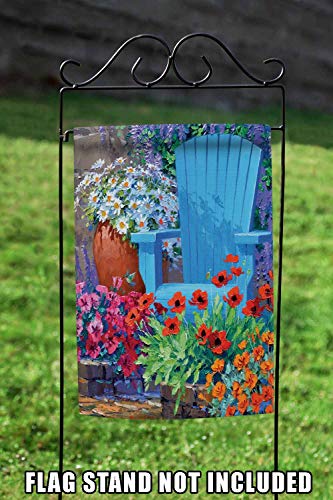 Toland Home Garden 119993 Adirondack Arrangement Spring Garden Flag, 12x18 Inch, Double Sided for Outdoor Summer House Yard Decoration