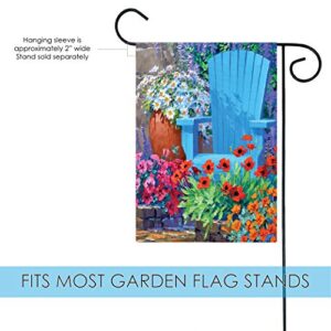 Toland Home Garden 119993 Adirondack Arrangement Spring Garden Flag, 12x18 Inch, Double Sided for Outdoor Summer House Yard Decoration