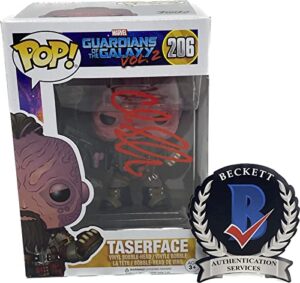 chris sullivan signed taserface guardians of the galaxy funko pop beckett coa