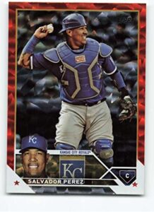 2023 topps orange foil #102 salvador perez nm-mt /299 kansas city royals baseball trading card mlb