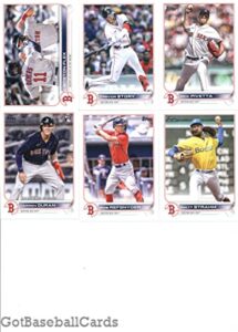 2022 topps update baseball boston red sox team set of 7 cards: rafael devers/enrique hernandez(#us11), trevor story(#us22), nick pivetta(#us32), jarren duran(#us118), rob refsnyder(#us129), matt strahm(#us142), rich hill(#us182) – gotbaseballcards