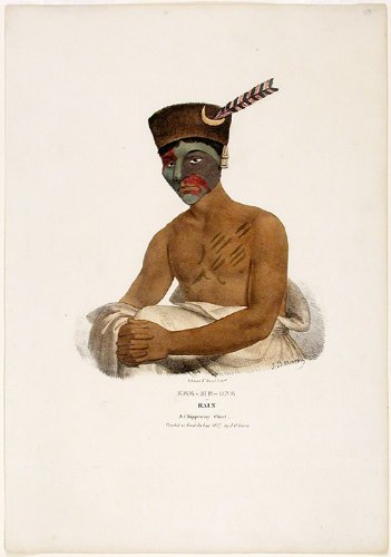 Kee-Me-One or Rain A Chippeway Chief. Painted at Fond du Lac 1827 by J. O. Lewis.