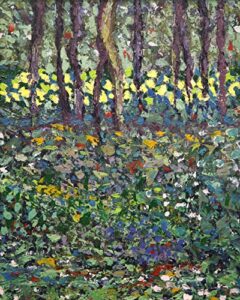 magic forest by maracella hirschy of the miramontes, original acrylic on linen, 20″ x 16″