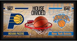 indiana pacers vs. new york knicks framed 10″ x 20″ house divided collage – nba team plaques and collages