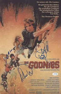 the goonies cast signed 11×17 poster richard donner jeff cohen davi acoa coa