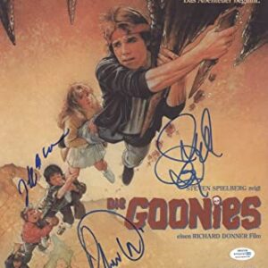 The Goonies Cast Signed 11x17 Poster Richard Donner Jeff Cohen Davi ACOA COA