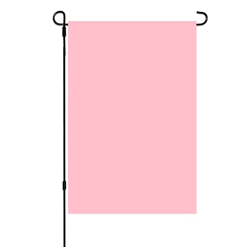 Solid Pink Garden Flag Polyester Double Side 3 Ply Plain Pink Flag For DIY Painting 12×18 Inch (Pink)