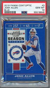 josh allen 2019 panini contenders optic blue football card #3 graded psa 10 gem mint /99