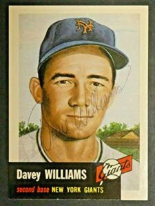 davey williams signed baseball card with jsa coa