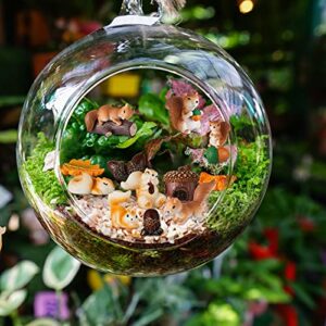 14 Pieces Miniature Squirrel Figurine Squirrel Cake Toppers Mini Fairy Figurine Squirrel Collection for Landscape Garden DIY Terrarium Cake Decoration