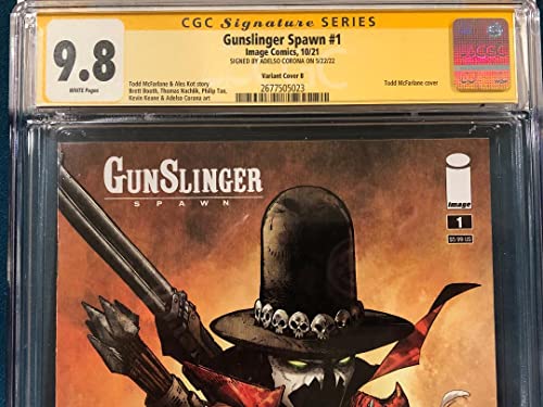 ADELSO CORONA CGC 9.8 Signed GUNSLINGER SPAWN Comic not CBCS TODD MCFARLANE CBCS