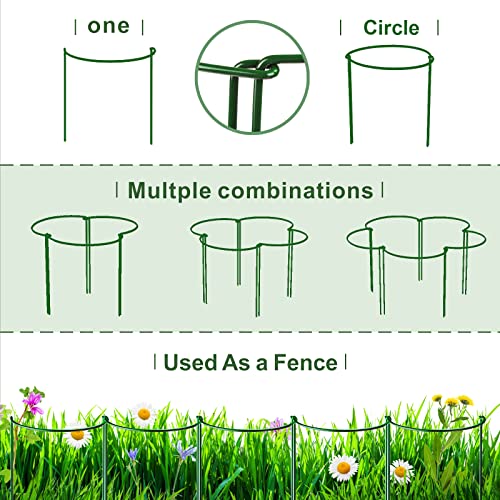 6 Pack Plant Support Plant Stakes, LEOBRO Peony Cages and Supports, Peony Supports Garden Stakes Plant Cage Plant Support Stakes for Outdoor Plants, Peony Tomato Flower Indoor Plants, 9.8" W x 15.7" H