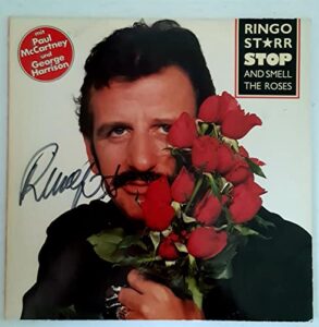 ringo starr autographed ‘stop & smell the roses’ coa #rs64972