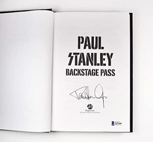 paul stanley backstage pass book copy kiss signed autographed authentic bas beckett coa