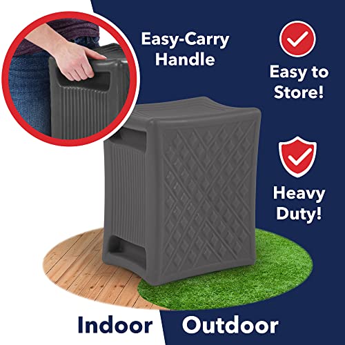 Simplay3 Handy Home 3-Level Heavy Duty Work/Garden Seat - 12" x 15" x 9" - Gray, Made in USA