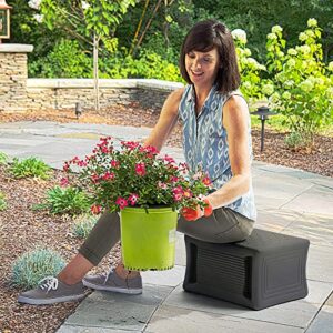 Simplay3 Handy Home 3-Level Heavy Duty Work/Garden Seat - 12" x 15" x 9" - Gray, Made in USA