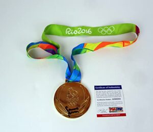 simone biles 2016 rio olympics signed autograph replica gold medal psa/dna coa