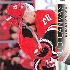 2018-19 Upper Deck Canvas Hockey Series Two #C134 Sebastian Aho Carolina Hurricanes Official UD NHL Hockey Card