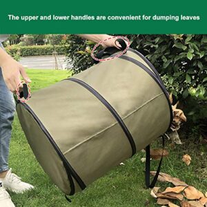 Gardening Bag, 10 Gallon Release Buckle Gardening Bag Collapsible Garden Waste Bag, Heavy Duty Reusable Yard Waste BagLeaf Trash Can Gardening Container Weed Container(green)