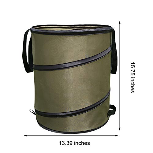 Gardening Bag, 10 Gallon Release Buckle Gardening Bag Collapsible Garden Waste Bag, Heavy Duty Reusable Yard Waste BagLeaf Trash Can Gardening Container Weed Container(green)