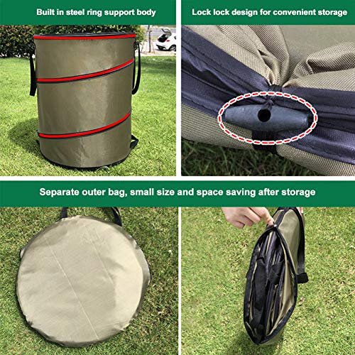 Gardening Bag, 10 Gallon Release Buckle Gardening Bag Collapsible Garden Waste Bag, Heavy Duty Reusable Yard Waste BagLeaf Trash Can Gardening Container Weed Container(green)