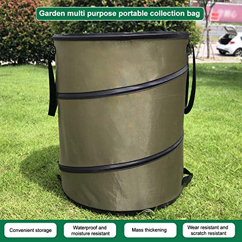 Gardening Bag, 10 Gallon Release Buckle Gardening Bag Collapsible Garden Waste Bag, Heavy Duty Reusable Yard Waste BagLeaf Trash Can Gardening Container Weed Container(green)