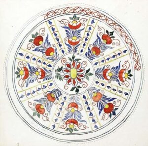 an original design for a porcelain plate