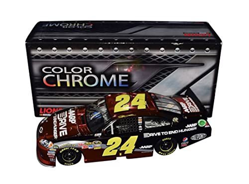 AUTOGRAPHED 2012 Jeff Gordon #24 AARP Drive To End Hunger Racing COLOR CHROME Rare Signed 1/24 Scale NASCAR Diecast Car with COA (#310 of only 723 produced)