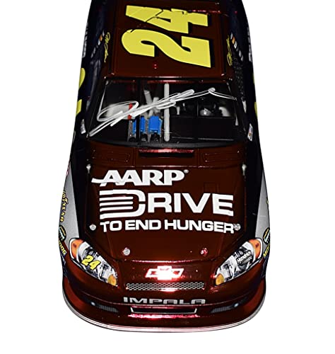 AUTOGRAPHED 2012 Jeff Gordon #24 AARP Drive To End Hunger Racing COLOR CHROME Rare Signed 1/24 Scale NASCAR Diecast Car with COA (#310 of only 723 produced)