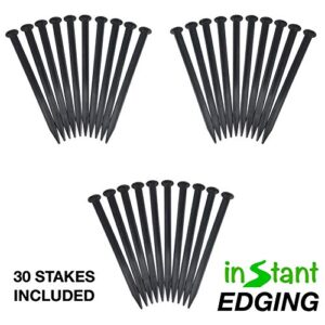 One Stop Outdoor Instant Edging - 30ft No Dig Edging Kit, for Landscaping, and Flower Gardens - Includes 30 Edging Stakes (30' Foot Edging Kit)