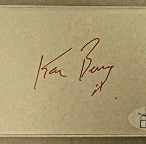 Larry Storch Ken Berry Signed 3x5 Index Cards Matted with JSA COA