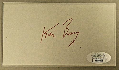 Larry Storch Ken Berry Signed 3x5 Index Cards Matted with JSA COA