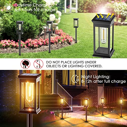 UBright Solar Outdoor Lights 6 Pack Solar Pathway Lights IP65 Waterproof Solar Lights Outdoor Solar Powered Landscape Lights Outdoor Decorative Solar Garden Lights Auto On/Off for Yard Patio Walkway