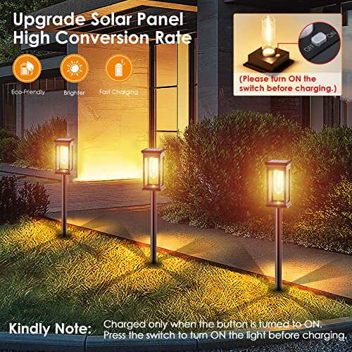 UBright Solar Outdoor Lights 6 Pack Solar Pathway Lights IP65 Waterproof Solar Lights Outdoor Solar Powered Landscape Lights Outdoor Decorative Solar Garden Lights Auto On/Off for Yard Patio Walkway