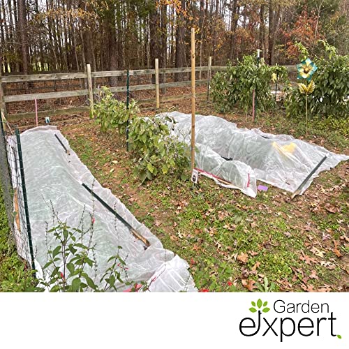 Garden expert Plant Covers Freeze Protection Floating Row Cover 0.9oz Fabric Frost Cloth Plant Blanket for Plants & Vegetables in Winter(8FTx15FT,with 6 PCS Staples Stakes)