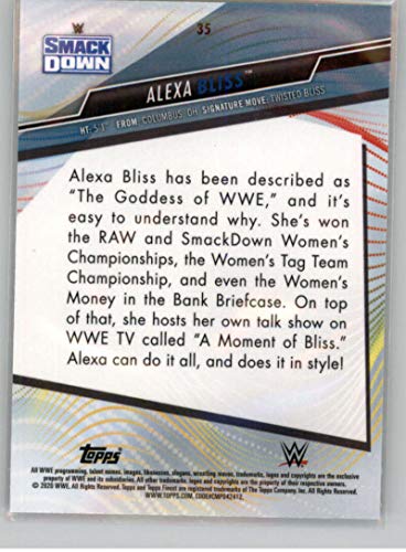 2020 Finest WWE Wrestling #35 Alexa Bliss SmackDown Official World Wrestling Entertainment Trading Card From The Topps Company