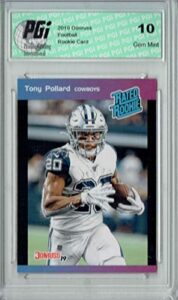 tony pollard 2019 donruss #36 rated rookie retro 1/280 rookie card pgi 10