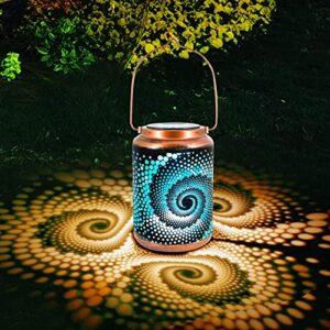 solar outdoor lanterns hanging bohemian solar lights outdoor waterproof garden light, metal lantern dragonfly solar table light led lantern for garden, patio, yard