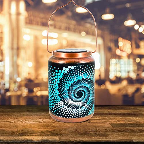 Solar Outdoor Lanterns Hanging Bohemian Solar Lights Outdoor Waterproof Garden Light, Metal Lantern Dragonfly Solar Table Light LED Lantern for Garden, Patio, Yard