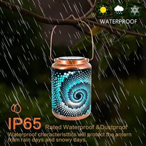 Solar Outdoor Lanterns Hanging Bohemian Solar Lights Outdoor Waterproof Garden Light, Metal Lantern Dragonfly Solar Table Light LED Lantern for Garden, Patio, Yard