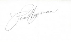 larry hagman actor signed 3×5 index card with jsa coa