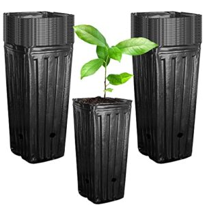 iceyyyy 40pcs tall tree pots,plastic deep nursery treepots,7.8″ tall seedling flower plant container pots for indoor outdoor garden plants (40pcs)