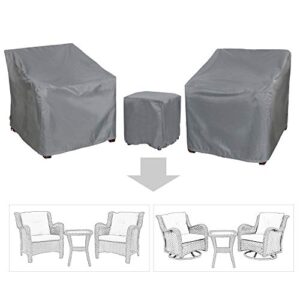 baner garden b15 3-piece outdoor veranda patio garden furniture cover set with 600d durable and water resistant fabric