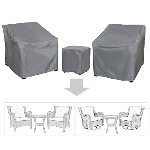 Baner Garden B15 3-Piece Outdoor Veranda Patio Garden Furniture Cover Set with 600D Durable and Water Resistant Fabric