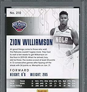 Zion Williamson 2019 Panini Chronicles Basketball Rookie Card RC #210 Graded PSA 10 GEM MINT