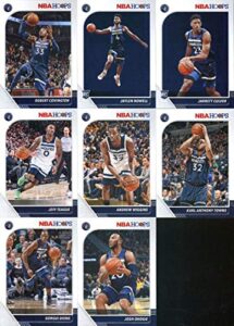 2019-20 panini nba hoops minnesota timberwolves team set of 8 cards: andrew wiggins(#110), karl-anthony towns(#111), gorgui dieng(#112), josh okogie(#113), jeff teague(#115), jarrett culver(#203), jaylen nowell(#232), robert covington(#277)