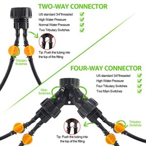 MIXC Drip Irrigation Kit, 100FT Garden Irrigation System Plants Watering System For Lawn Patio Raised Bed Automatic Irrigation Equipment With 1/4" Blank Distribution Tubing , Adjustable Nozzle Emitters Sprinkler, Barbed Parts And Irrigation Connectors